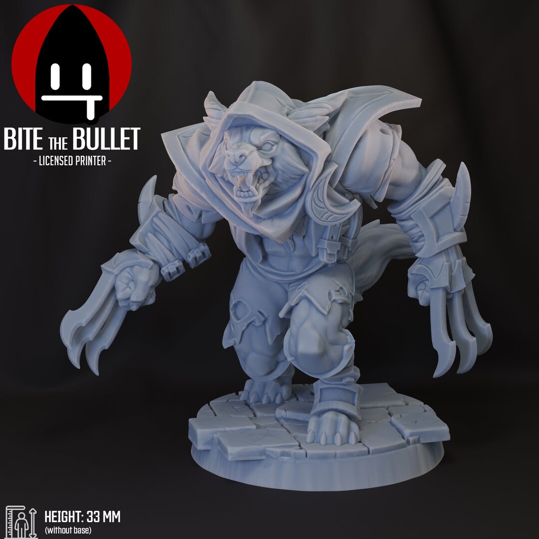 Worgen Rogue Bite the Bullet 35mm Dnd Pathfinder TTRPG - Etsy