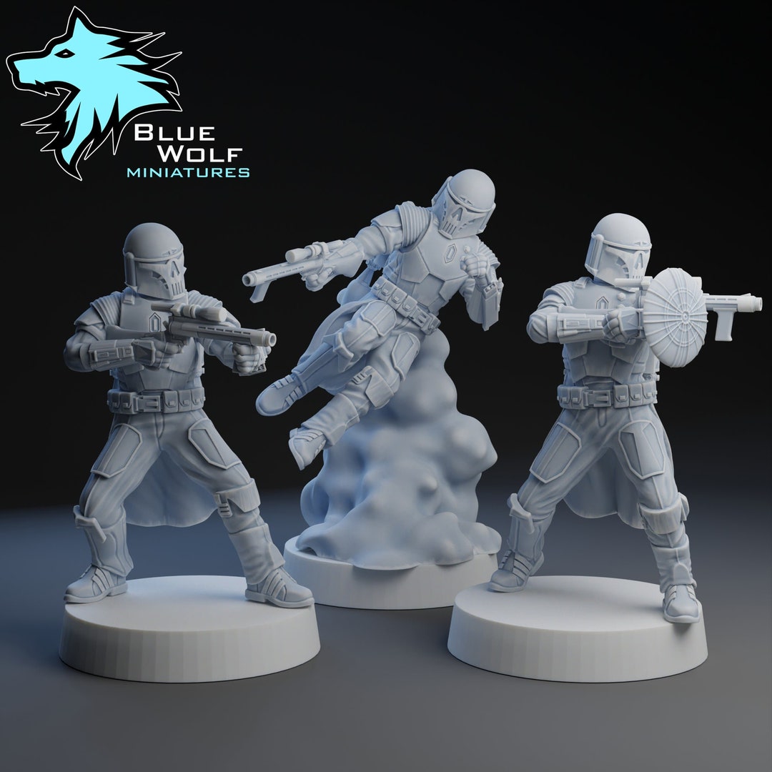 Mandalorian Renegade Squad 3 Variants Blue Wolf Miniatures 1:48 Scale ...