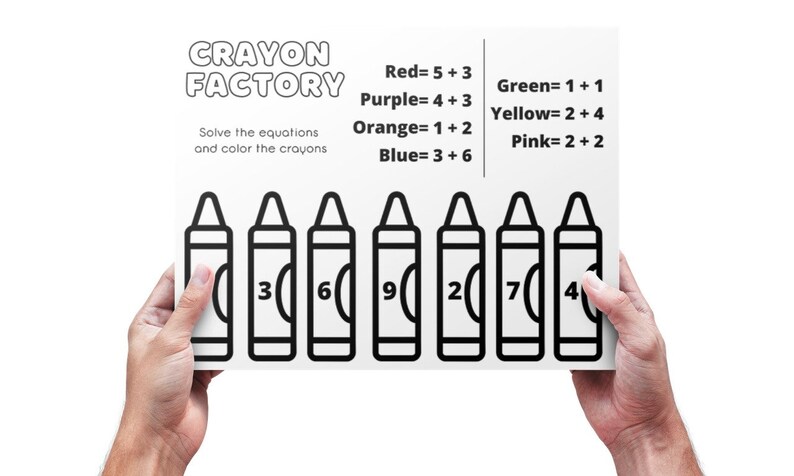Simple Math and Colors Worksheet - Etsy