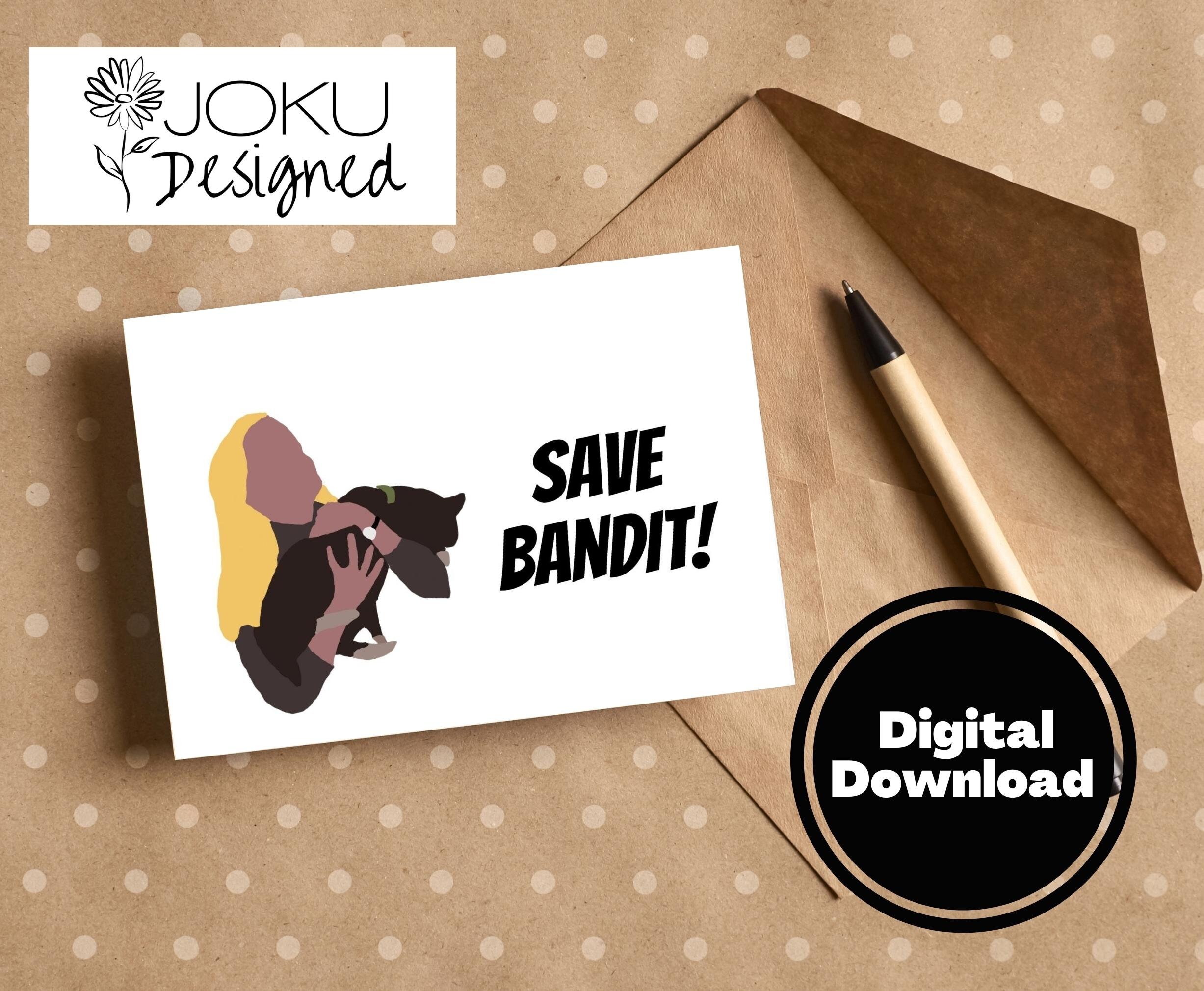 Save Bandit Printable Digital Download Greeting Card - Etsy Canada