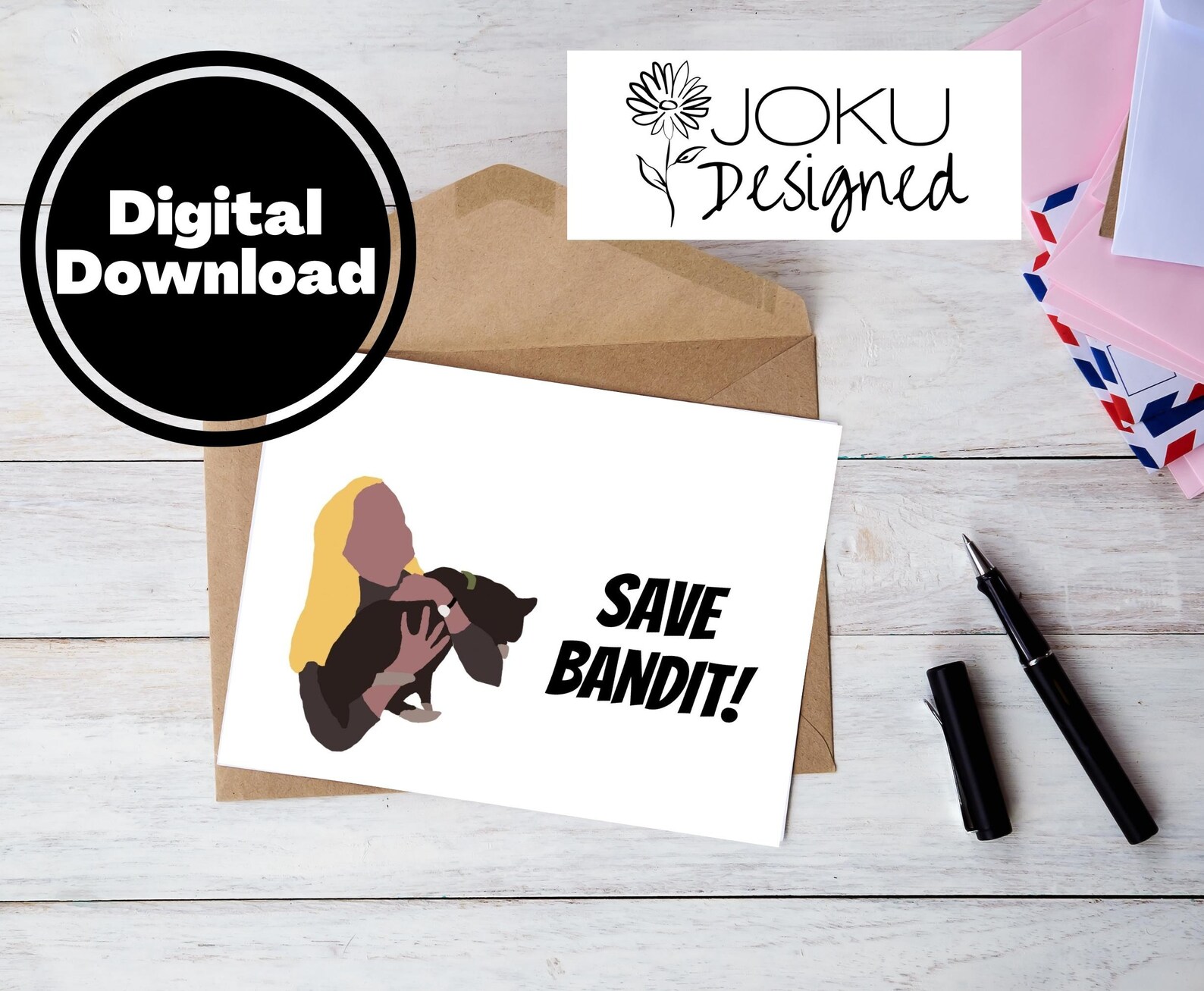 Save Bandit Printable Digital Download Greeting Card - Etsy Canada