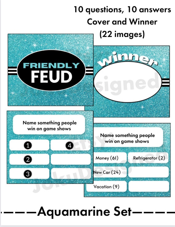 Friendly Feud Game Graphics Images aquamarine - Etsy