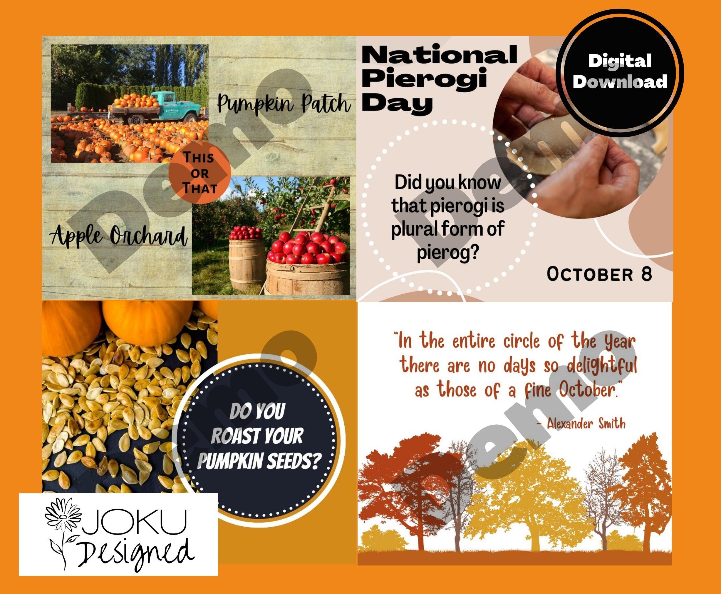 Graphics for Engagement, Social Media Posts, October, Editable, Social ...