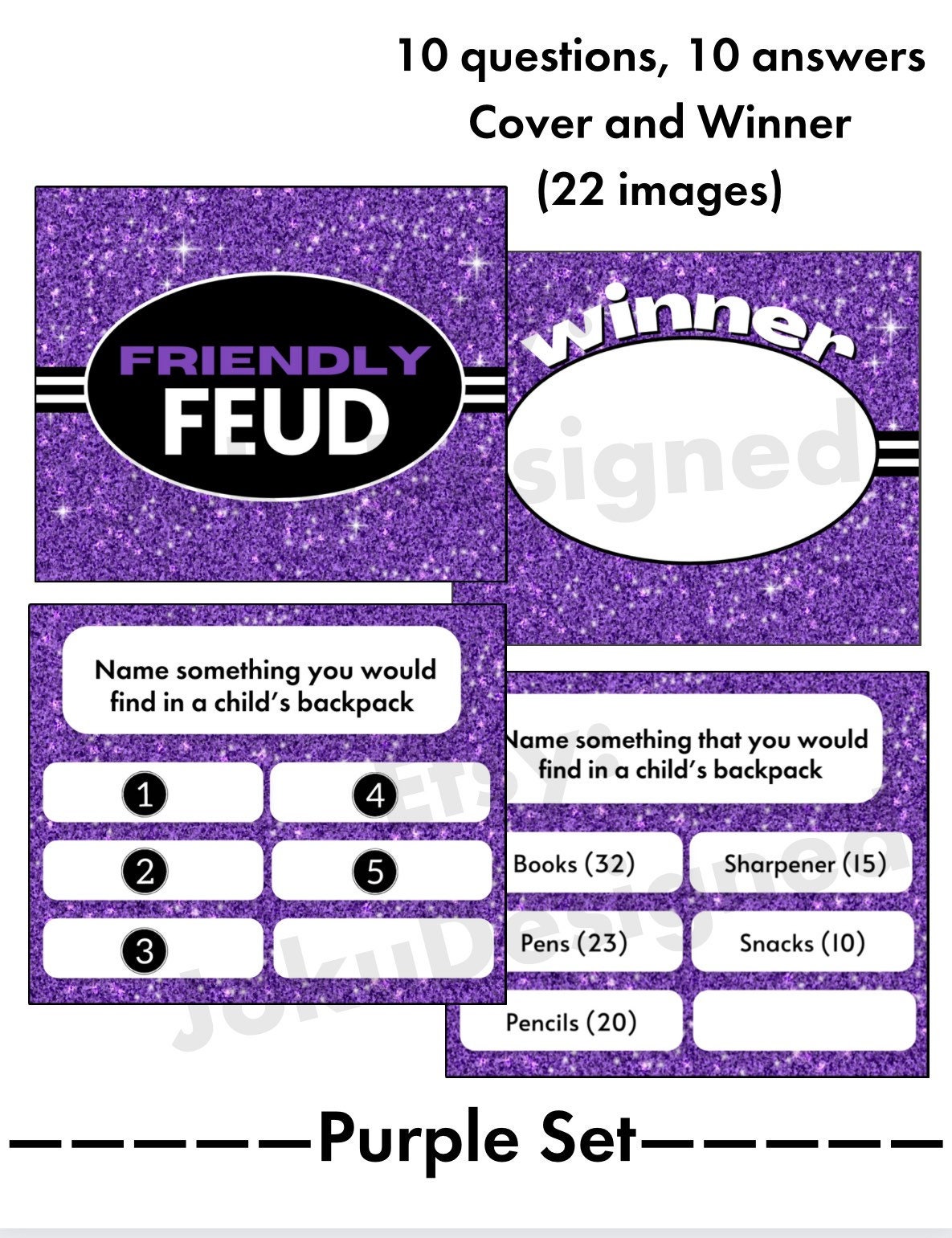 Friendly Feud Game Graphics Images (purple) - Etsy