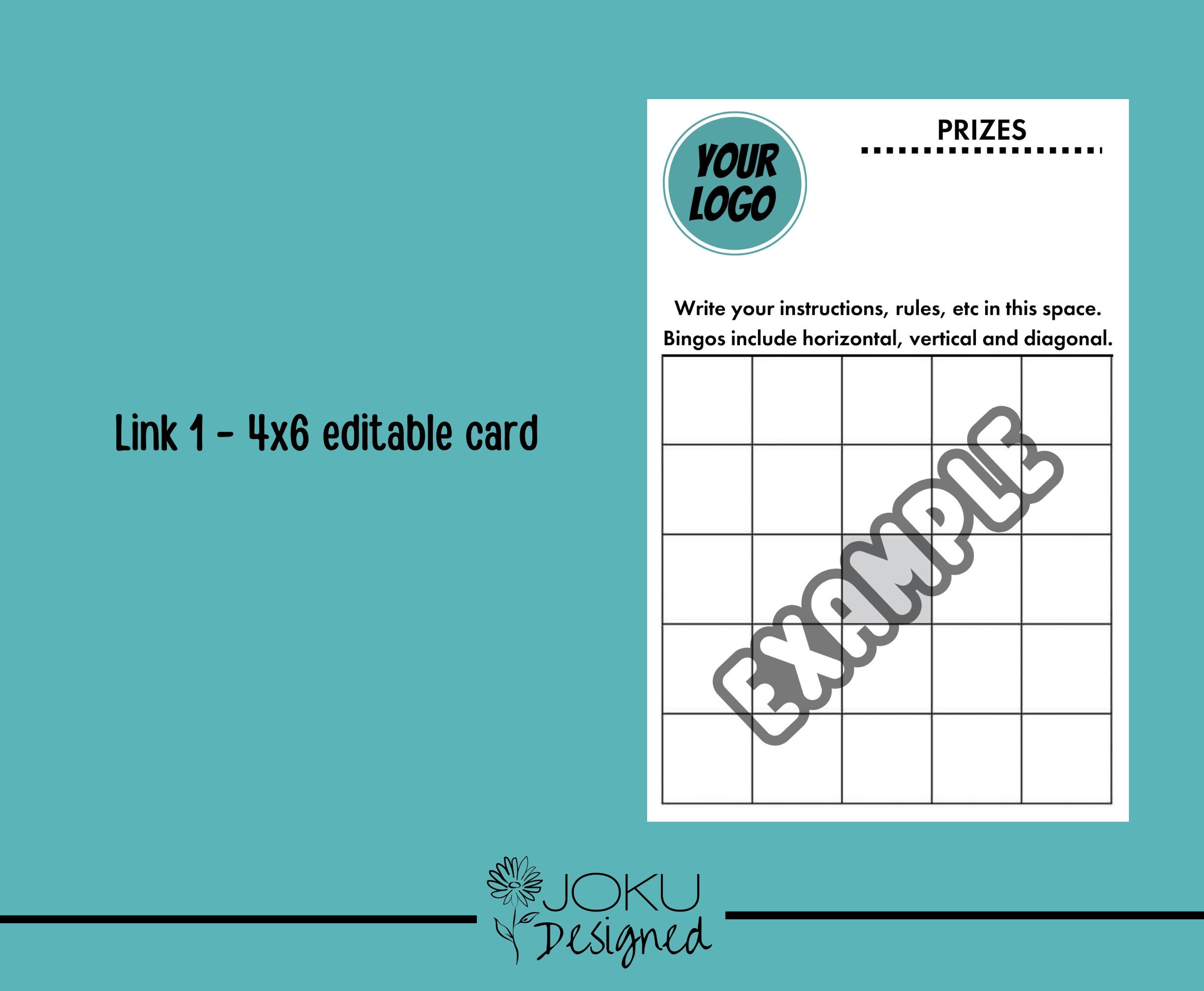 Blank Bingo Card Editable - Etsy