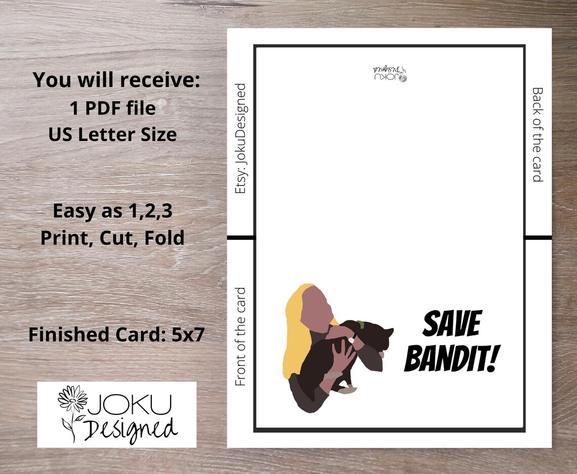 Save Bandit Printable Digital Download Greeting Card - Etsy Canada