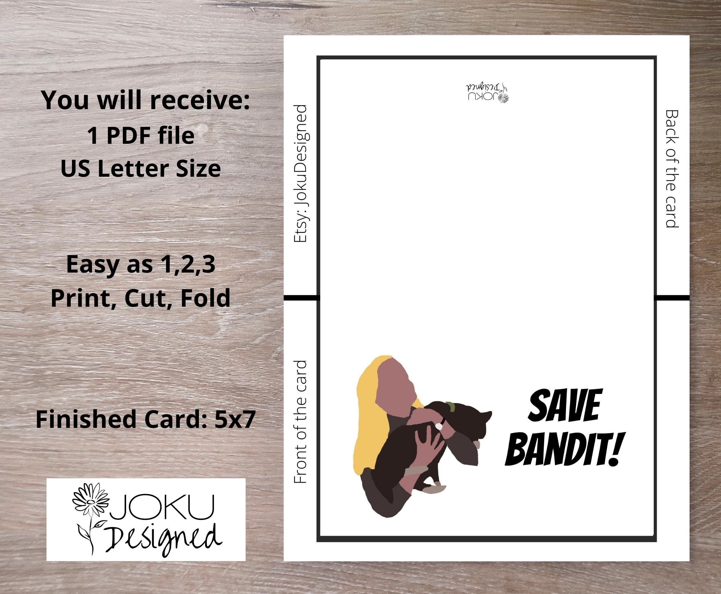 Save Bandit Printable Digital Download Greeting Card - Etsy Canada