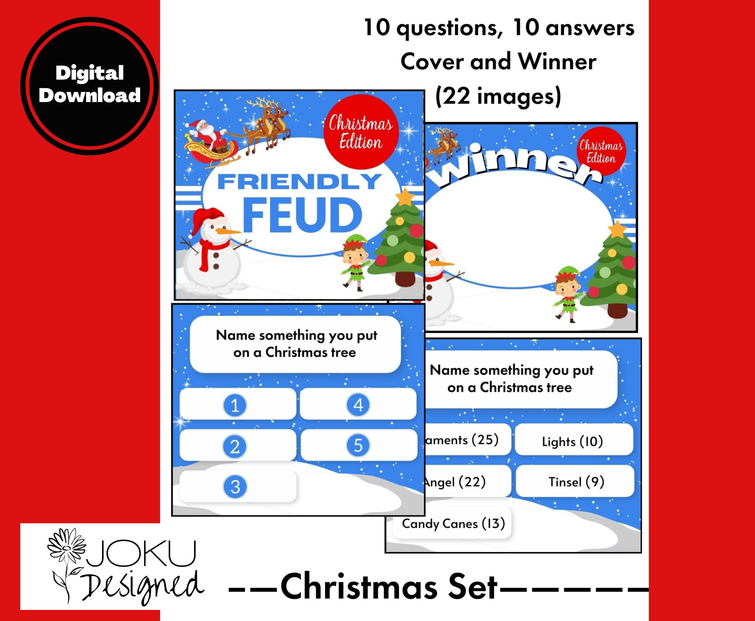 Christmas Friendly Feud Game Graphics Images, Social Media, Smart Board ...