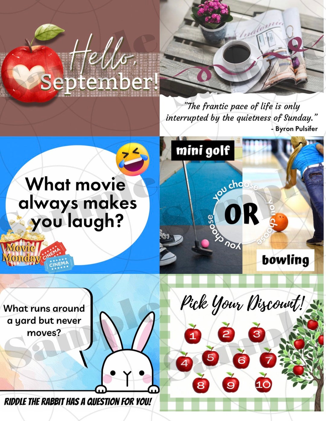 42 + September Editable Social Media Graphics Engagement Interactive ...
