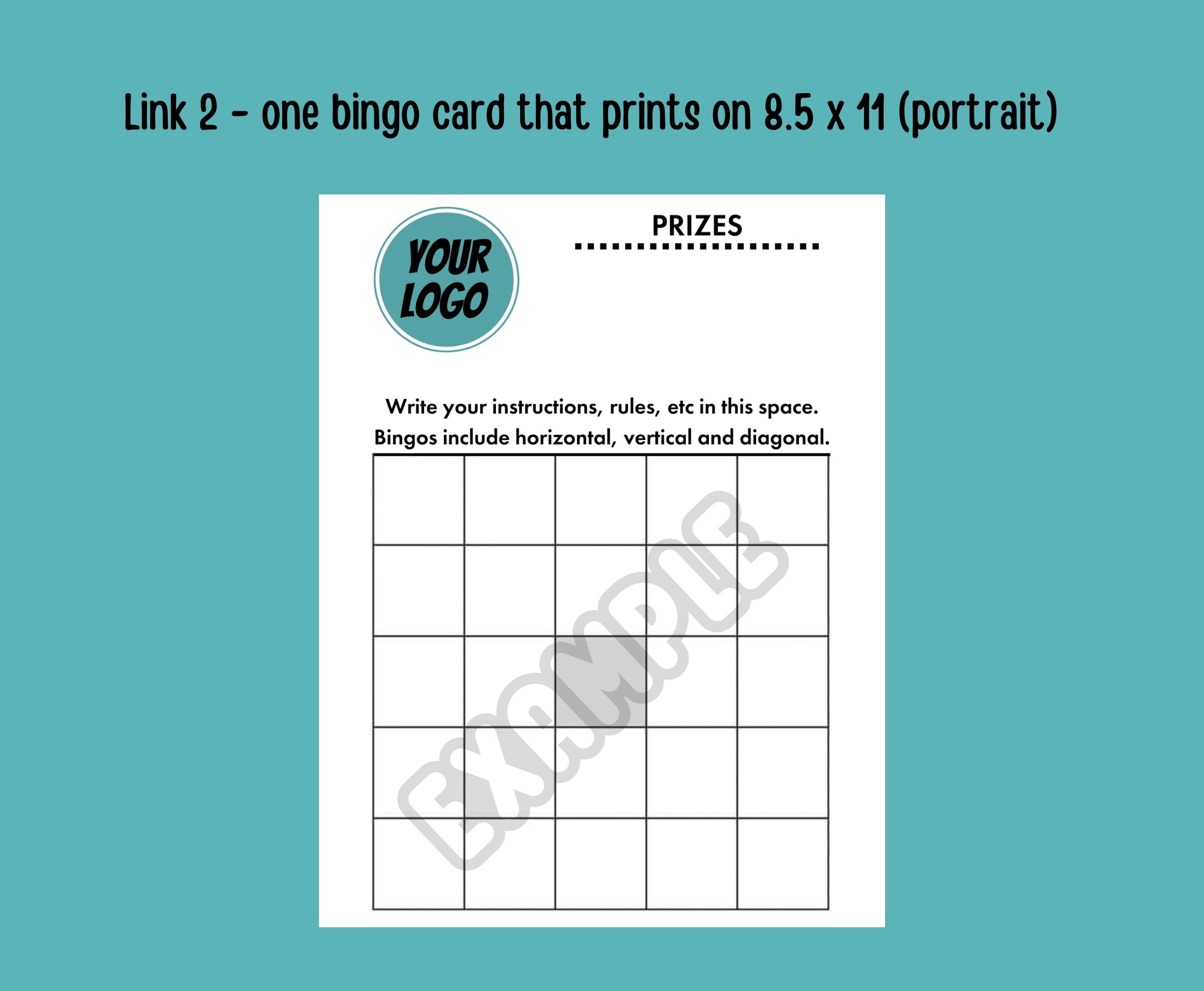 Blank Bingo Card Editable - Etsy