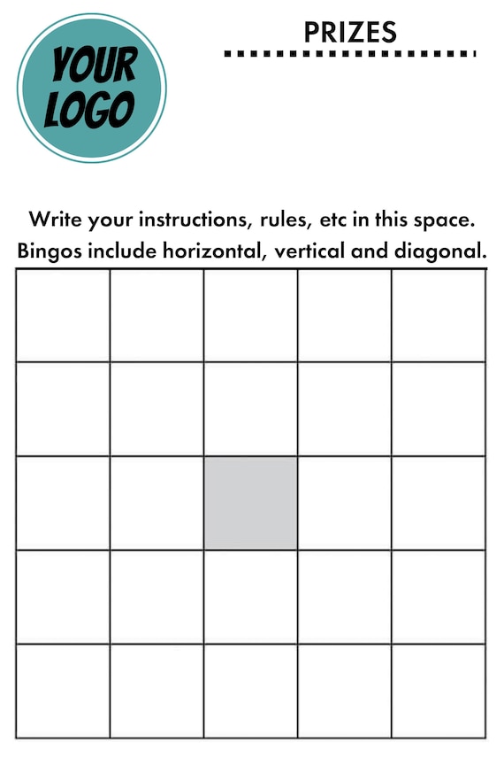 Blank Bingo Card Editable - Etsy