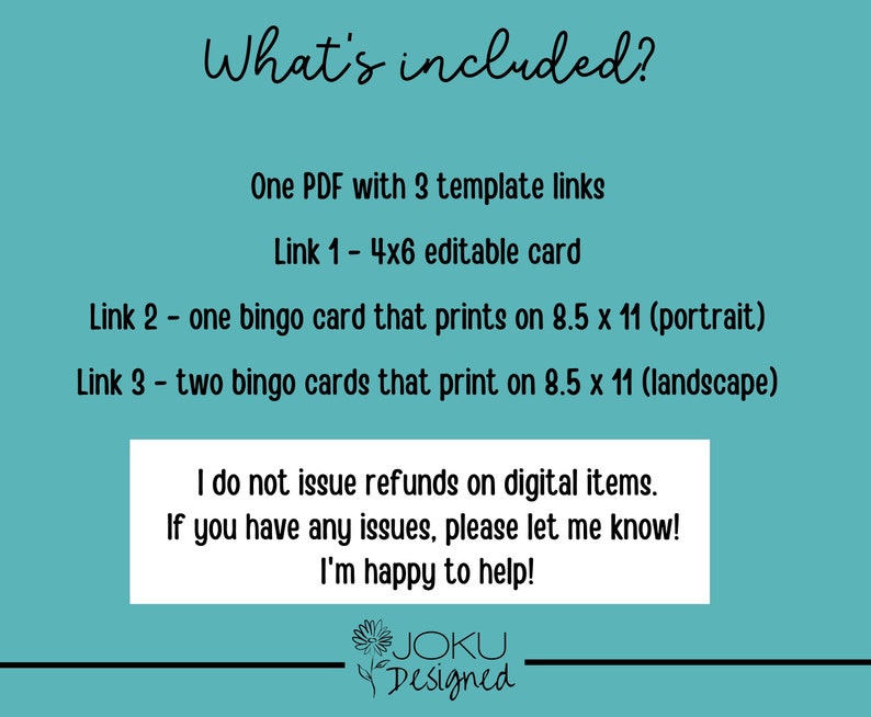 Blank Bingo Card Editable - Etsy