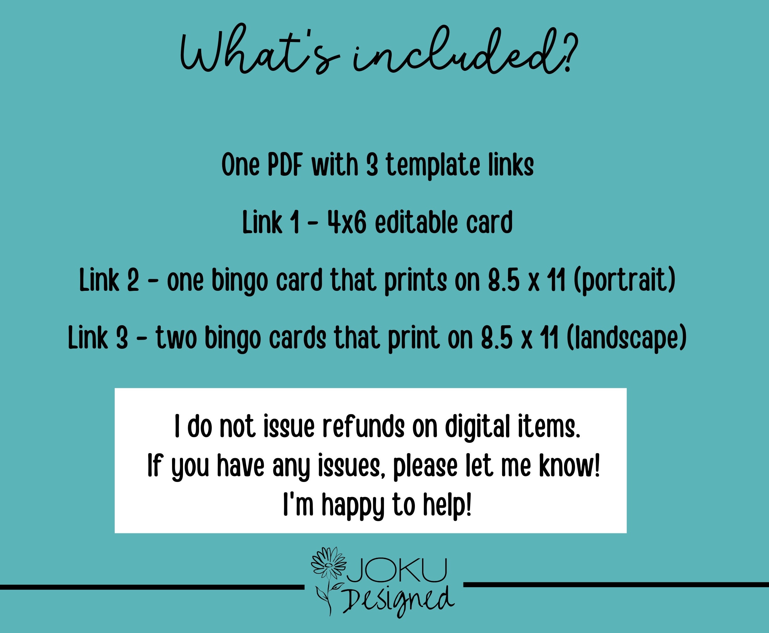 Blank Bingo Card Editable - Etsy