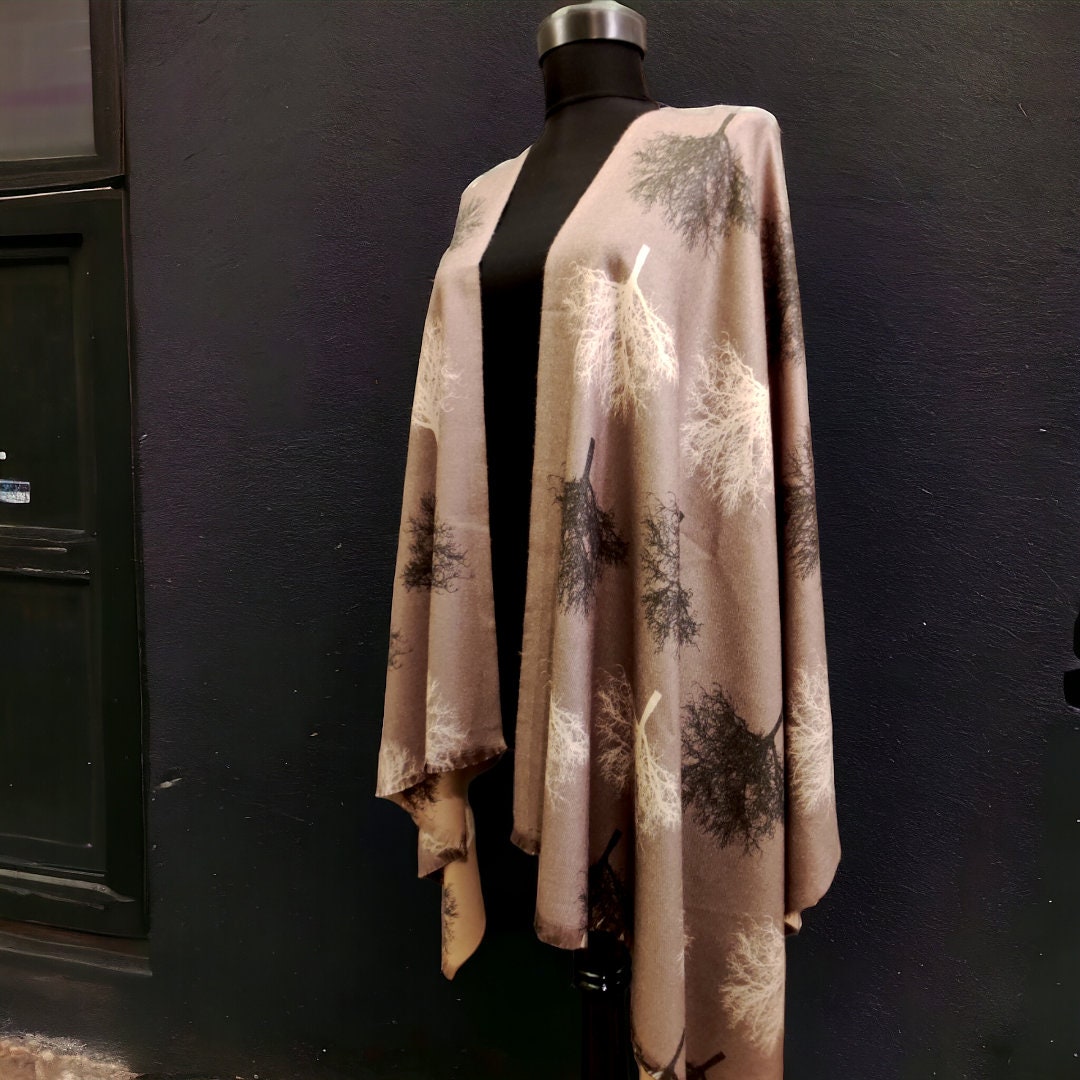 Double-sided Cashmere Shawl, High Quality Beige and Brown Cashmere ...