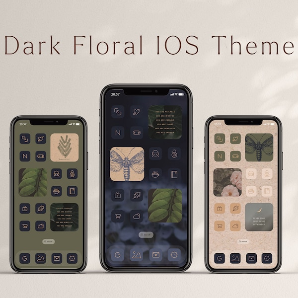 Dark iPhone App Icons - Etsy