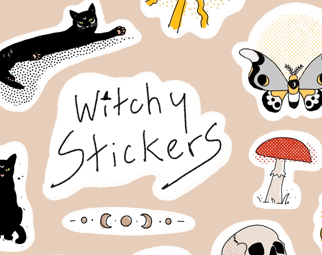 Witchy Aesthetic Stickers for Digital Planners, Precropped Esoteric ...