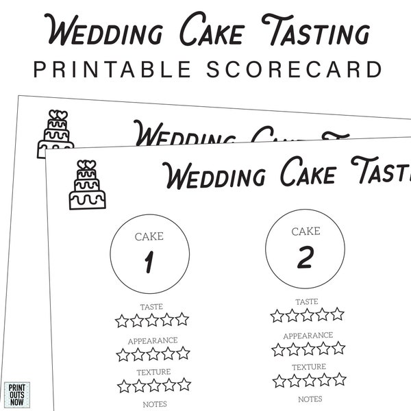 Cake Tasting Card - Etsy