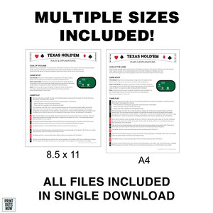 Printable Texas Hold'em Poker Rules Easy Instructions - Etsy