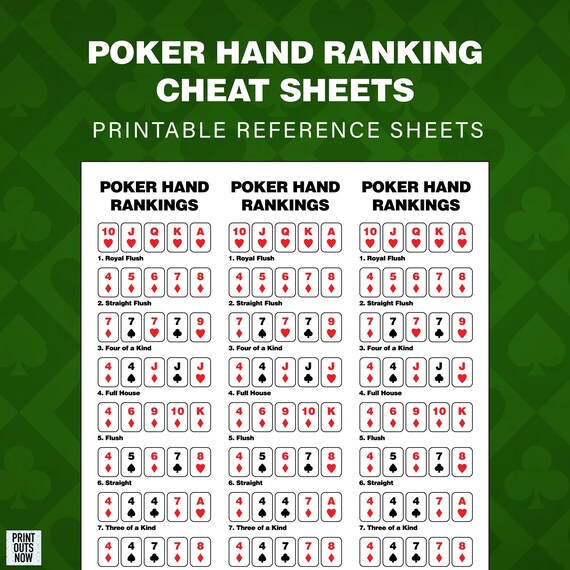 Texas Hold Em Cheat Sheet For Players Of All Levels, 51% OFF