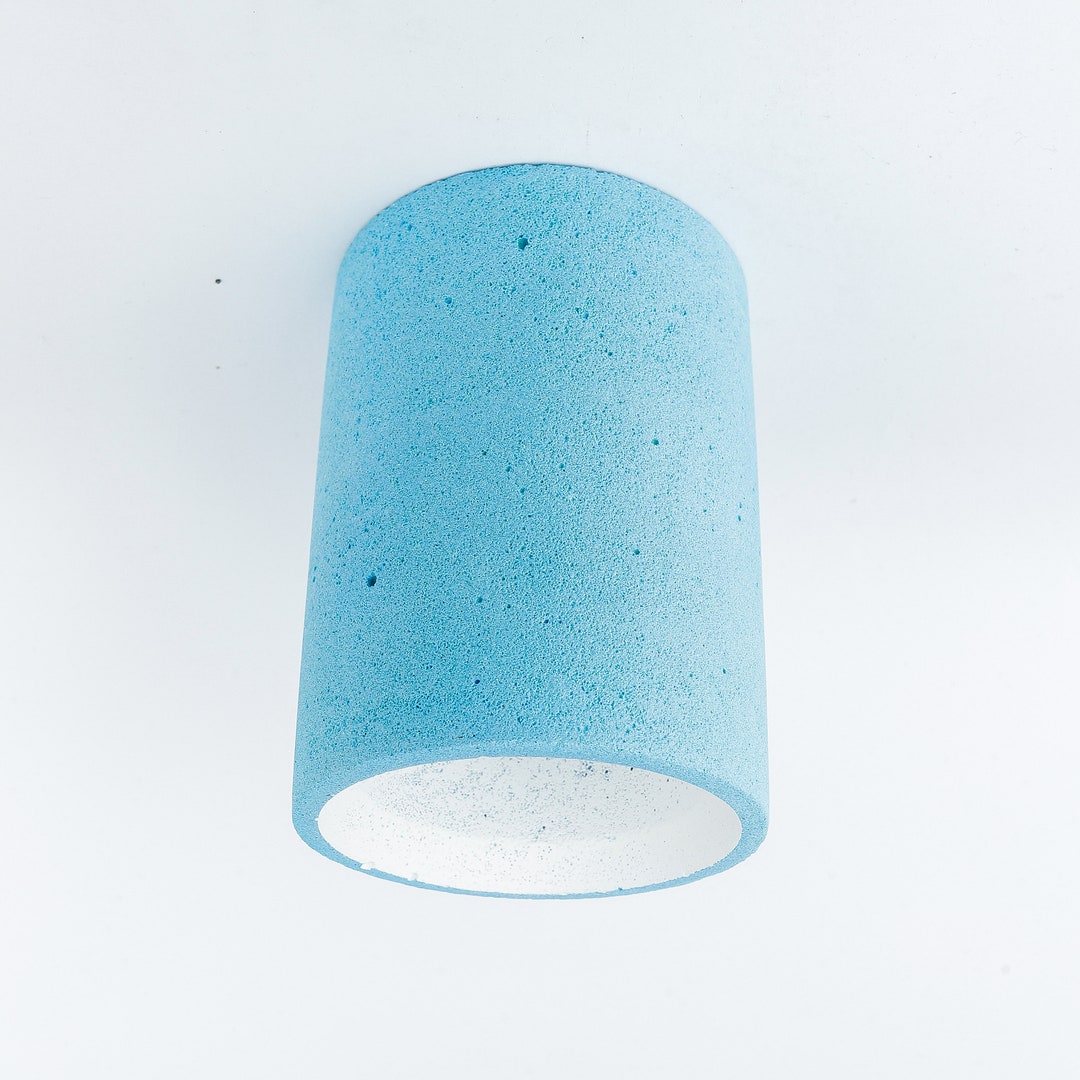Sky Blue Industrial Concrete Spot Light Minimalist Ceiling Fixture for ...