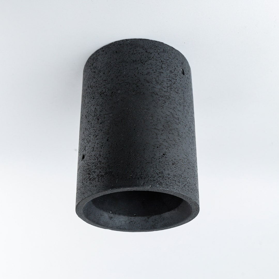 Superblack Concrete Spotlight With Sand Texture - Minimalist Handmade ...