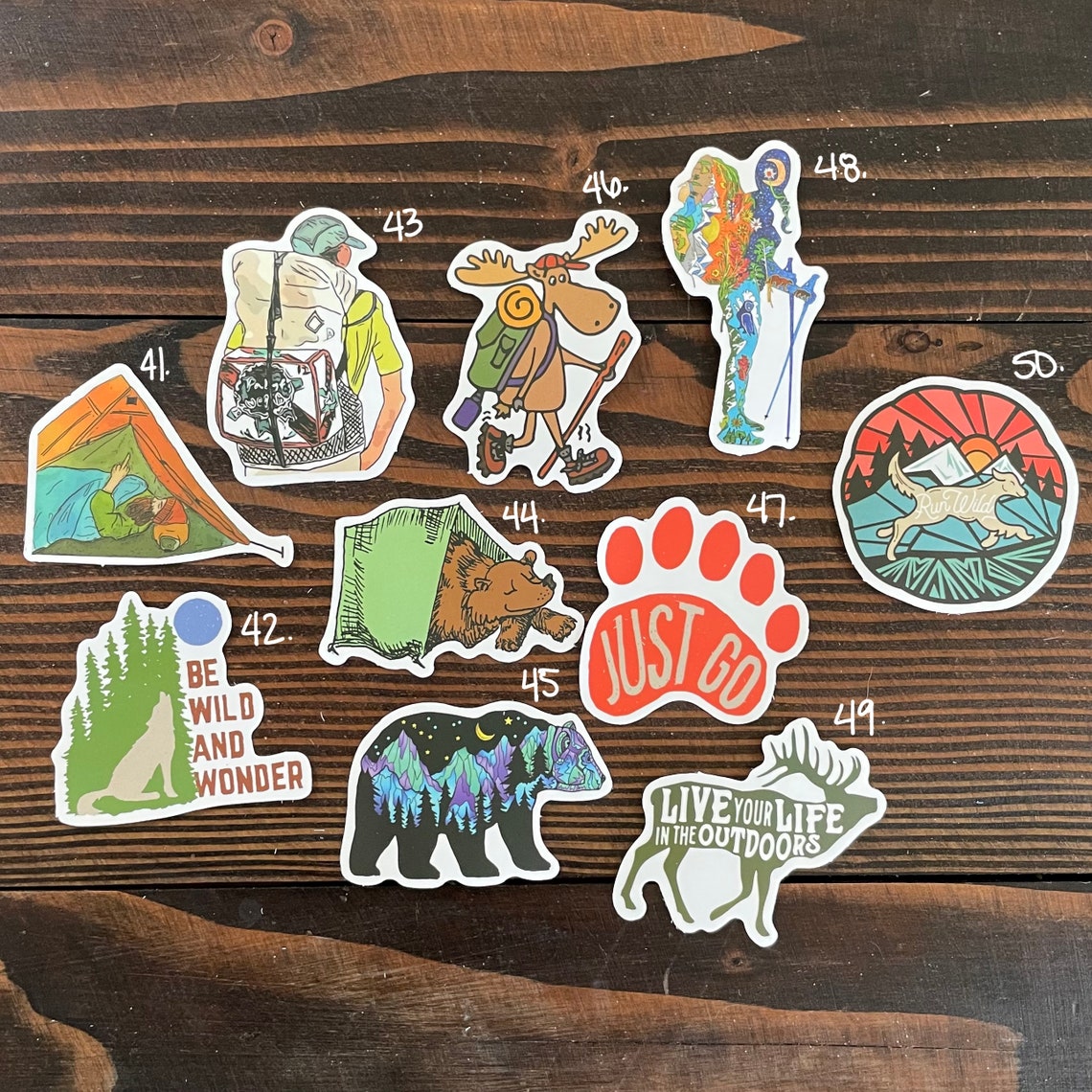 Camping Stickers Outdoor Nature Stickers Dicut Waterproof - Etsy