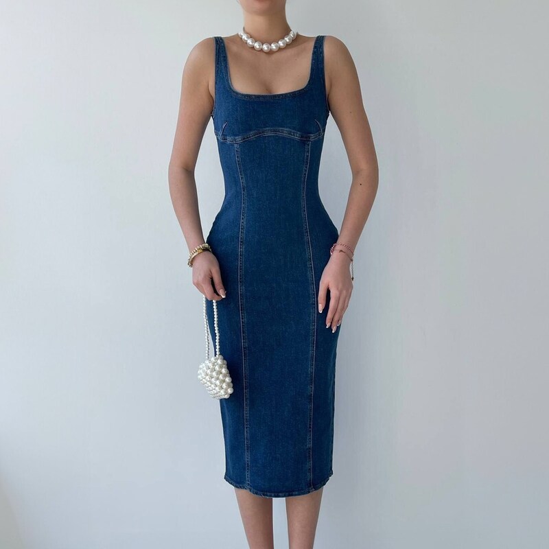 Blue Denim Dress - Etsy