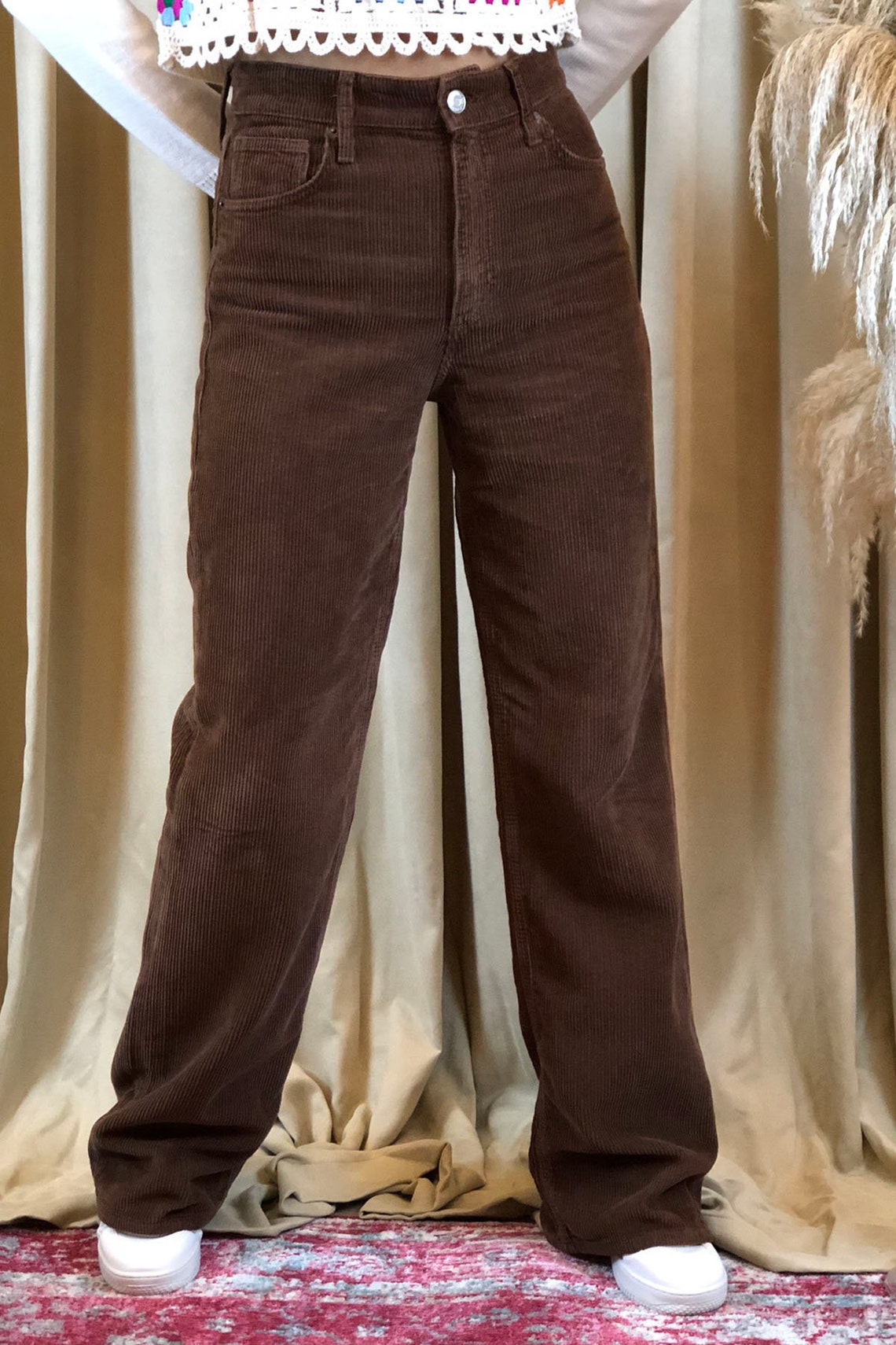 Brown Corduroy Trousers Flare Corduroy Pants Women Vintage - Etsy