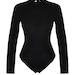 Backless Long Sleeve Surfer Swimsuit - Black Bathing Suit - Chic and ...