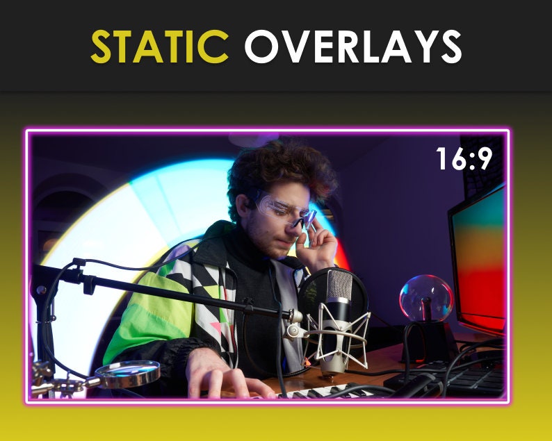 Animated & Static Overlays NEON for Streams - Etsy