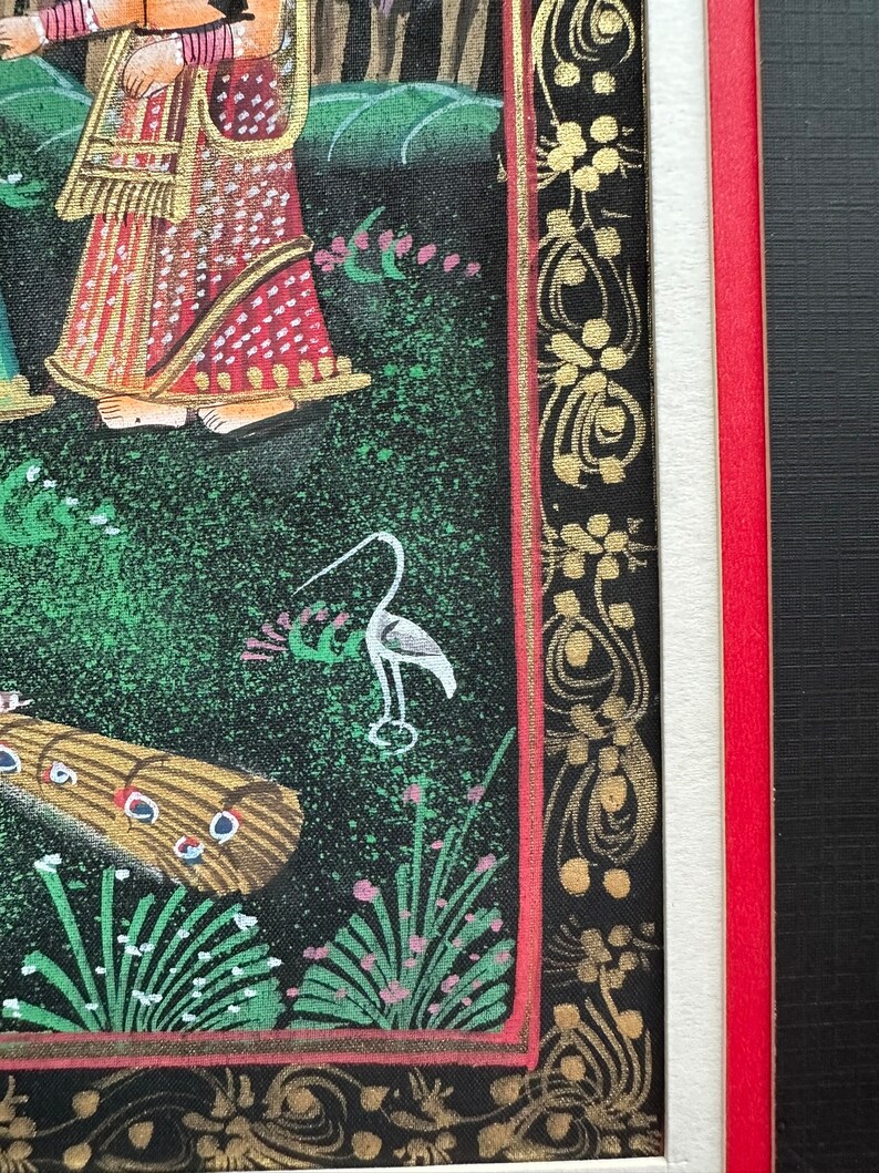 Original Ethnic Rajasthani Painting of Indian God Krishna Guarded With ...