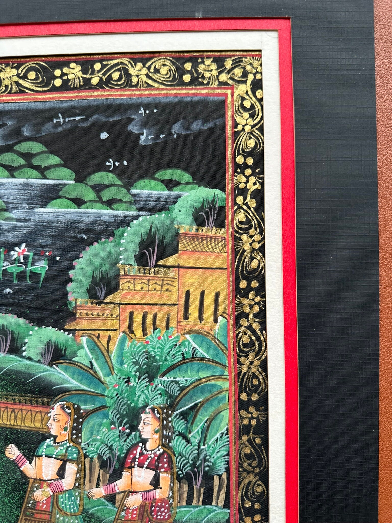 Original Ethnic Rajasthani Painting of Indian God Krishna Guarded With ...