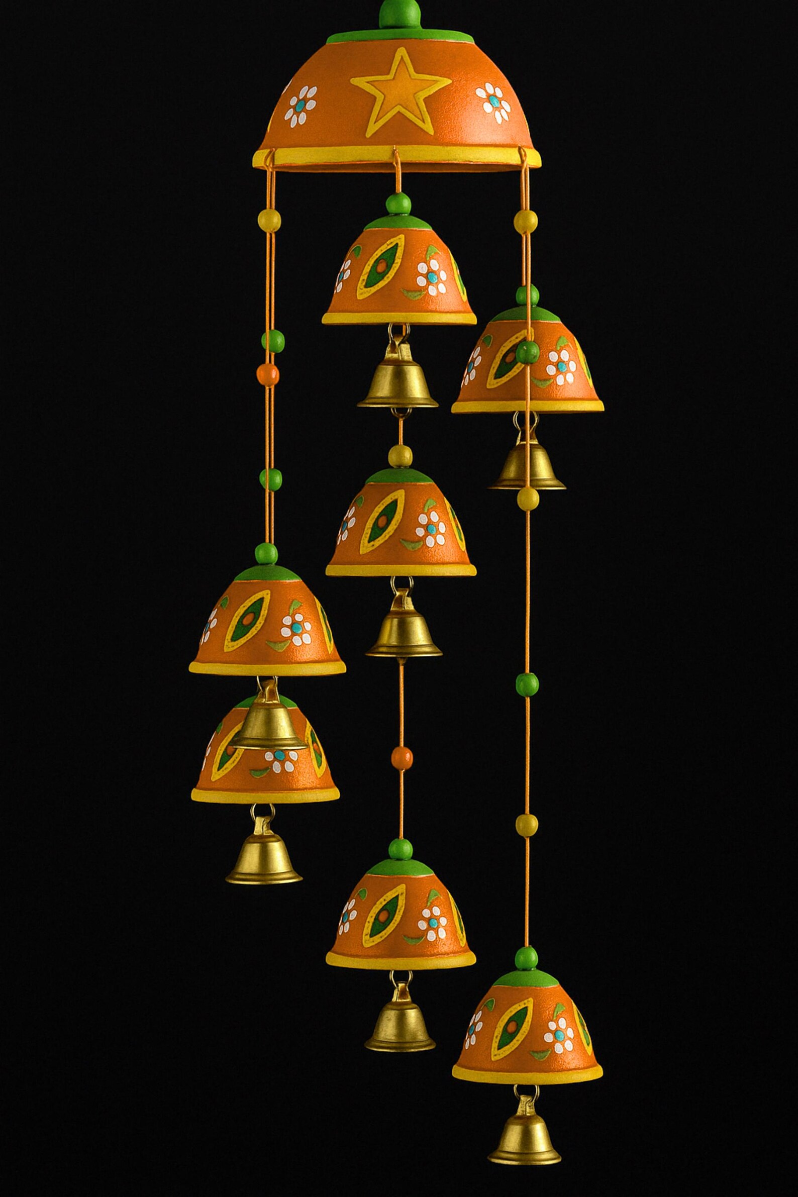 Handpainted Indian Bell Wind Chimes, Boho Garden Decor - Etsy