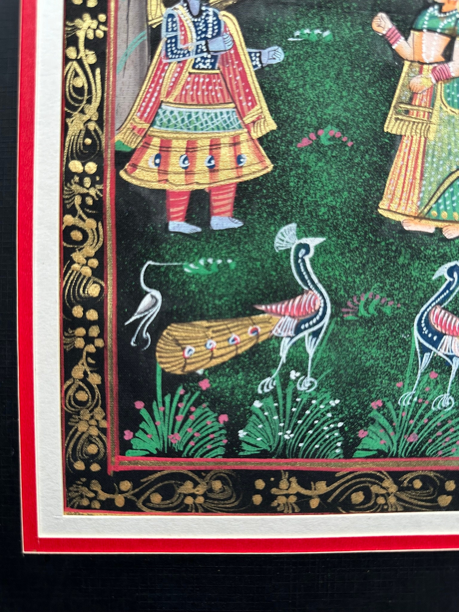 Original Ethnic Rajasthani Painting of Indian God Krishna Guarded With ...