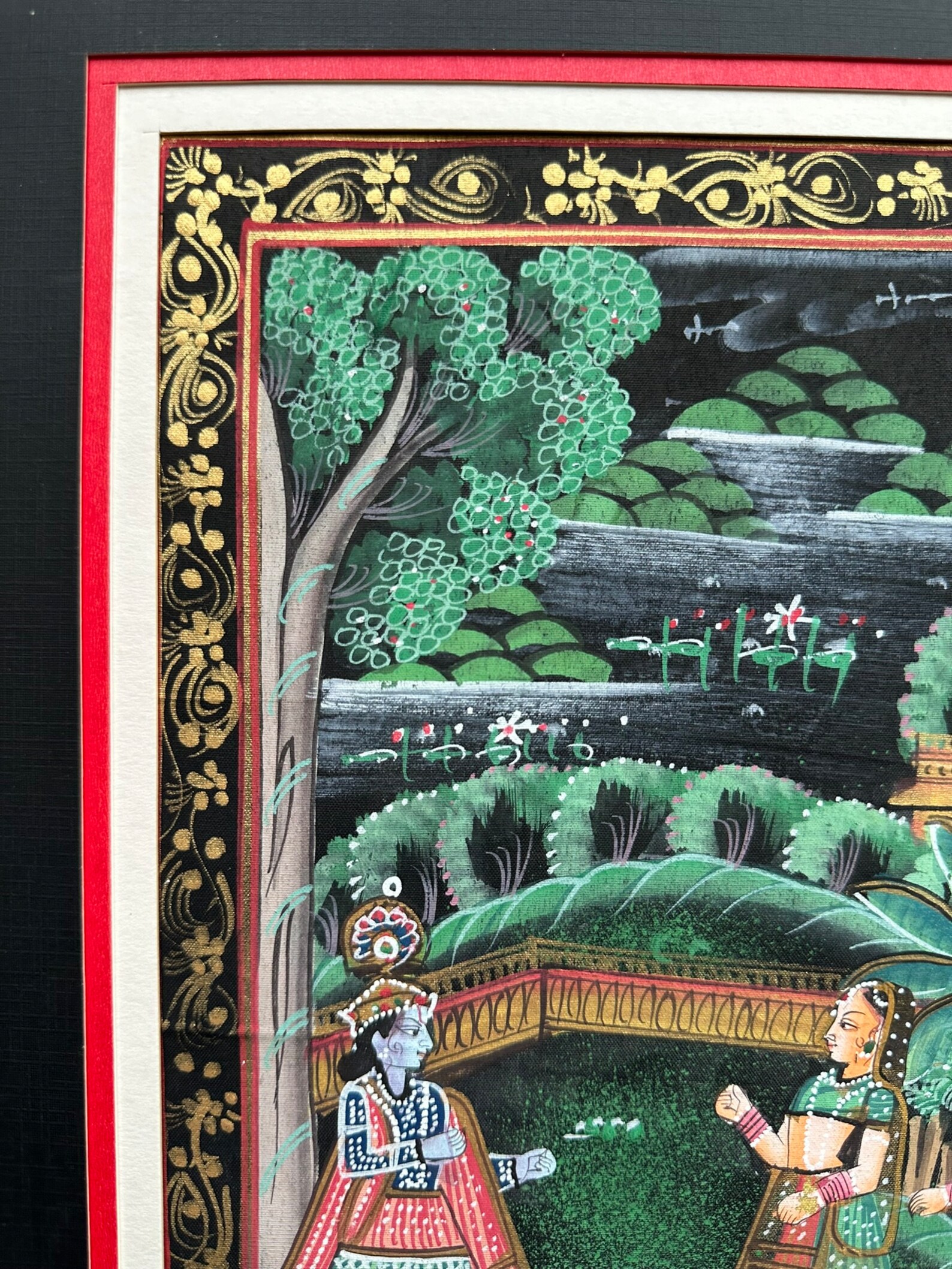 Original Ethnic Rajasthani Painting of Indian God Krishna Guarded With ...