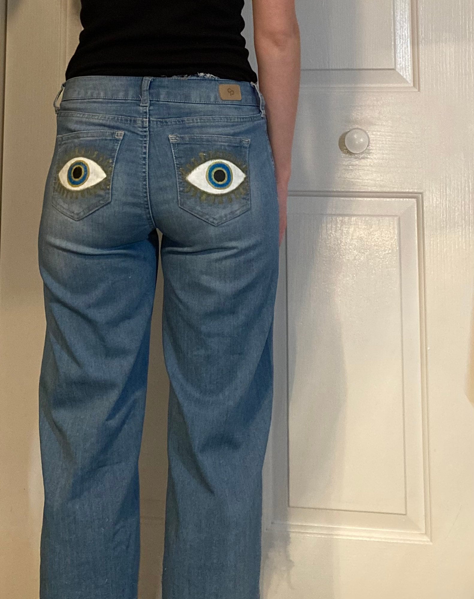 Hand Painted Eyeball Jeans - Etsy