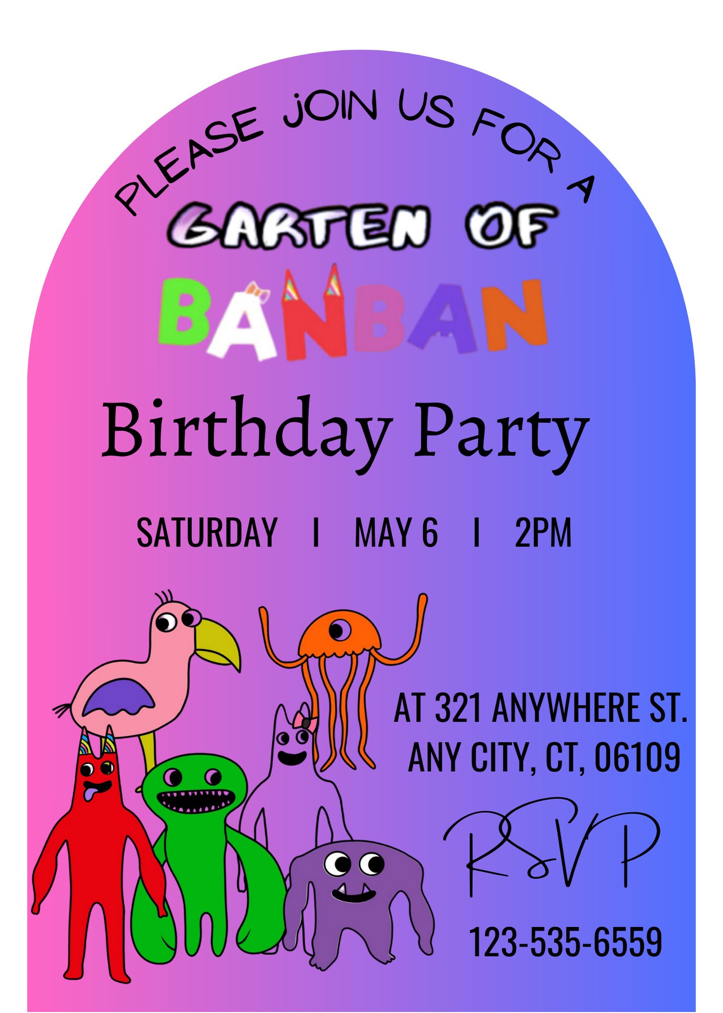 Garten of Banban Kids Birthday Invitation Digital Download - Etsy Australia