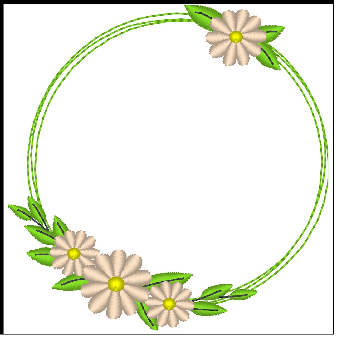 Floral Circle Embroidery Pattern - Etsy