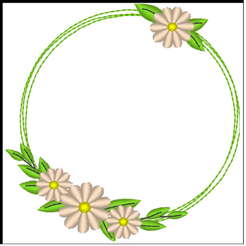 Floral Circle Embroidery Pattern - Etsy