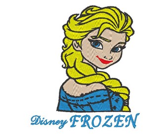 Elsa Frozen Filled Embroidery Design 24 Instant Download - Etsy