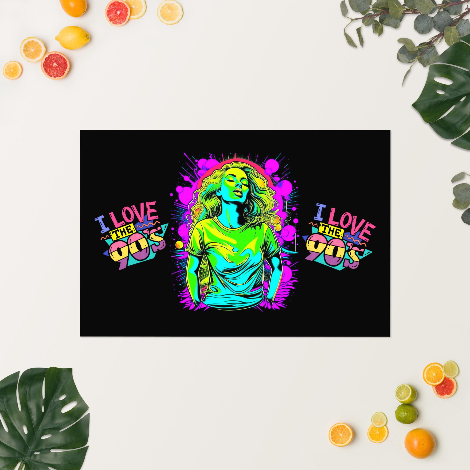 Colorful Retro I Love 90's Poster - Etsy