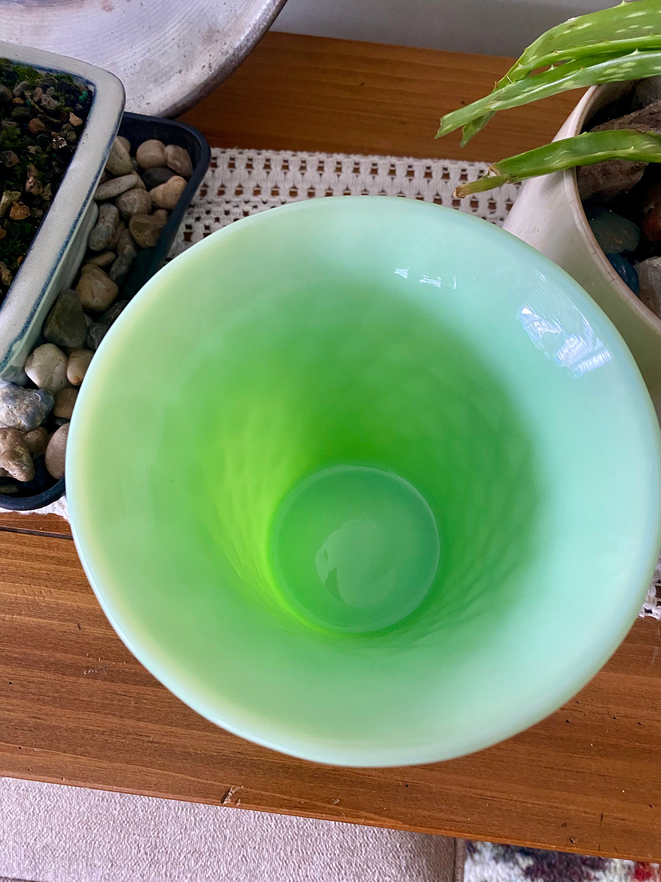 Vintage Jadeite Fenton Art Glass Vase Mid-century Decor - Etsy