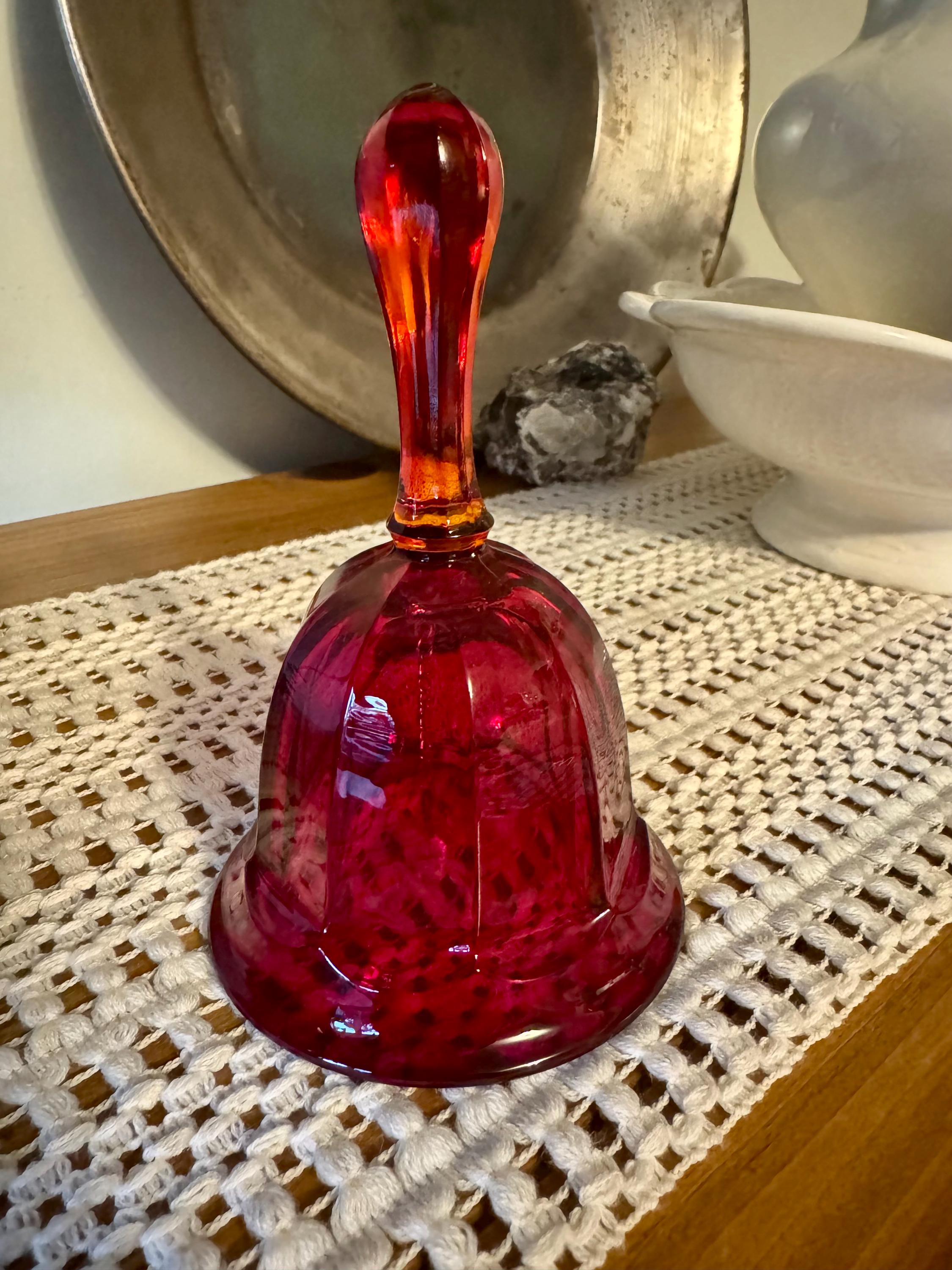 Vintage Viking Ruby Red Glass Bell - Mid-century Collectible Decor ...