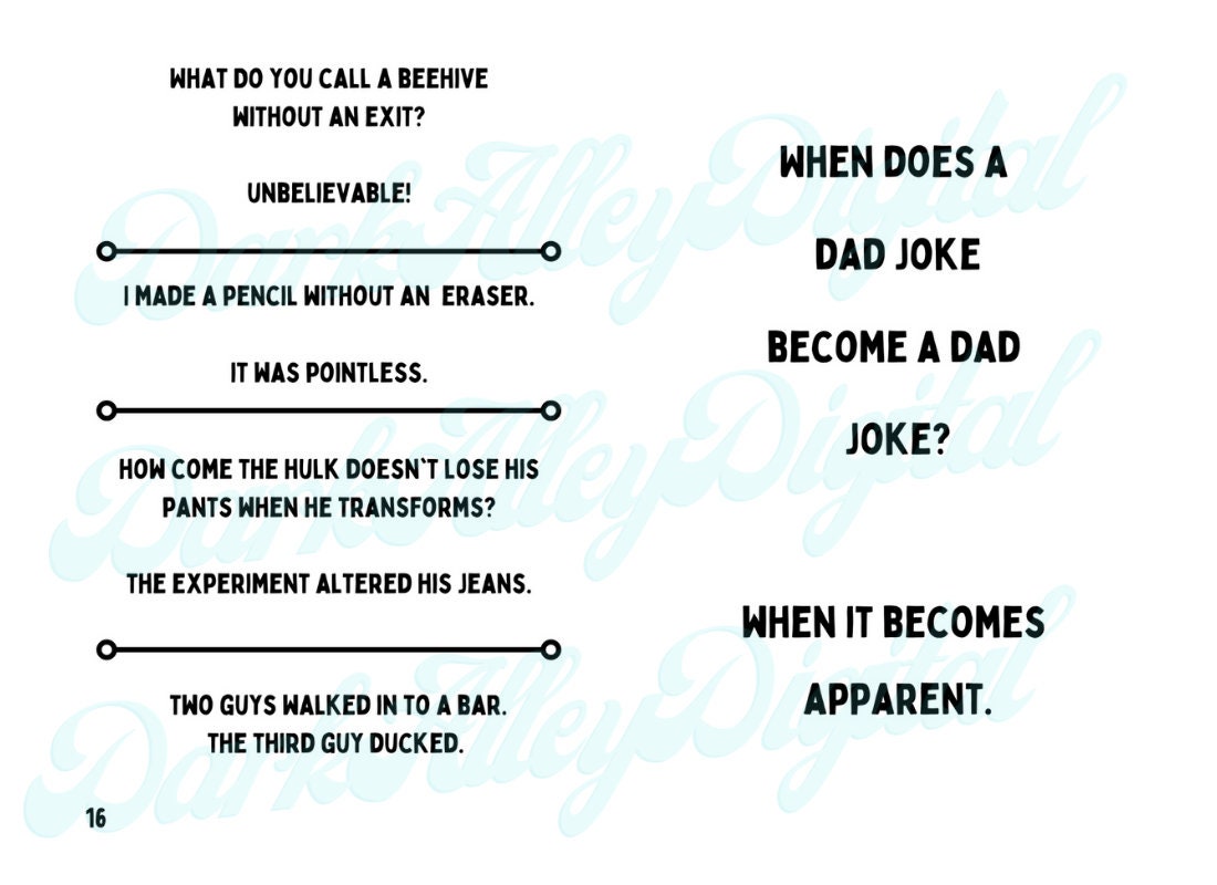 Father's Day Card/coloring Book/dad Jokes Gift From - Etsy