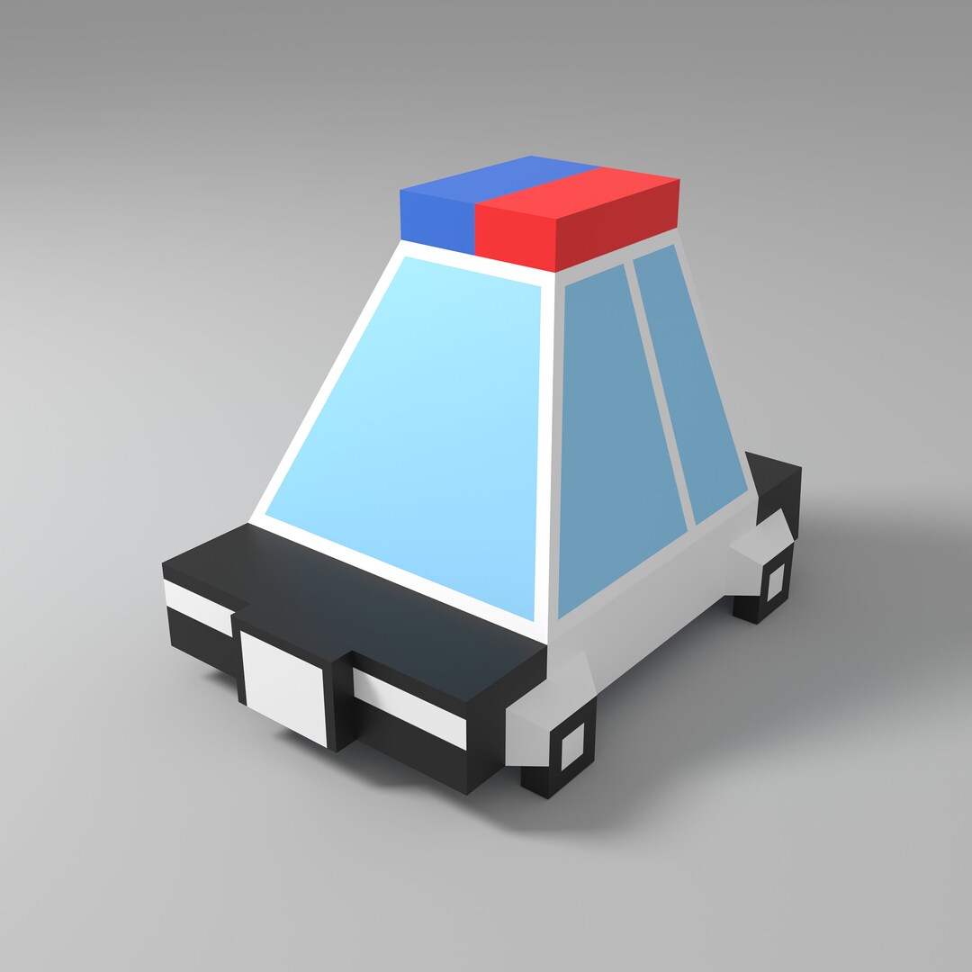 Funny Car Police Papercraft, Papercraft DIY, Low Poly. 3D Paper Toys ...