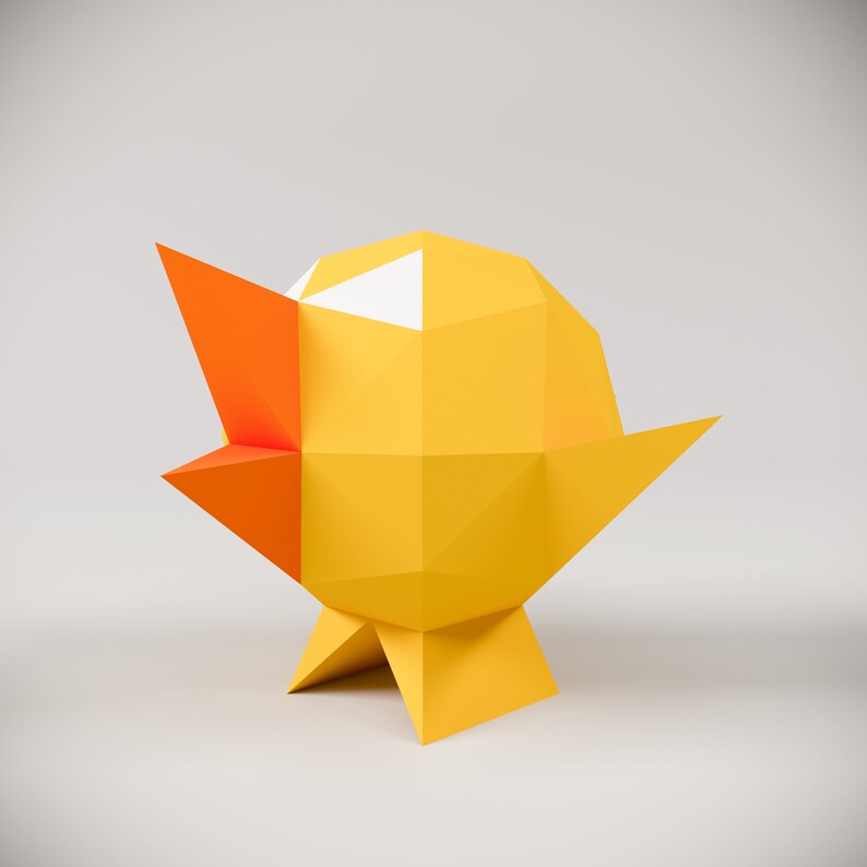 Funny Animal Papercraft, Chicken Papercraft , Low Poly Chick. 3D Paper ...