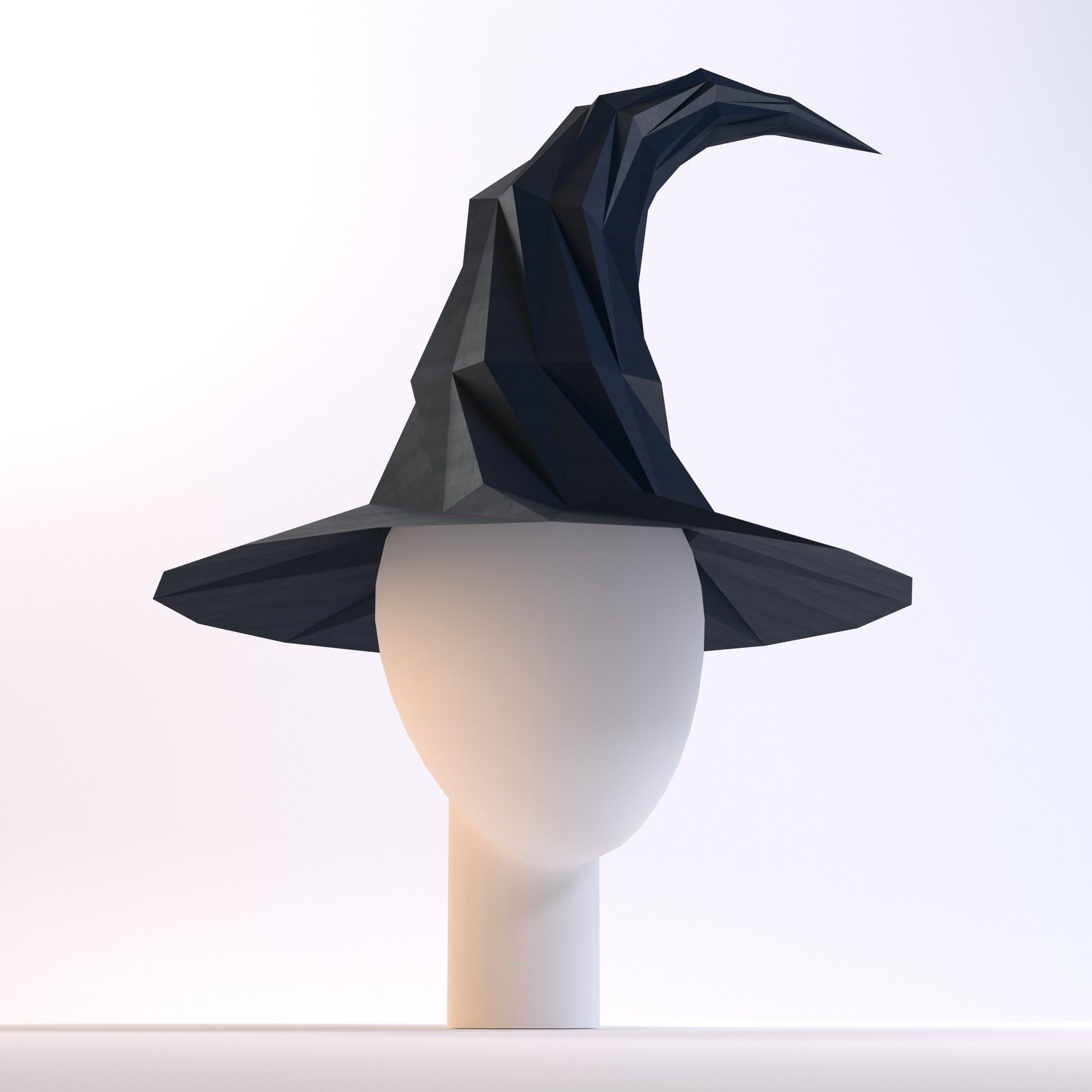 Witch Hat Witch Papercraft Witch Hat Lowpoly Halloween Hat - Etsy