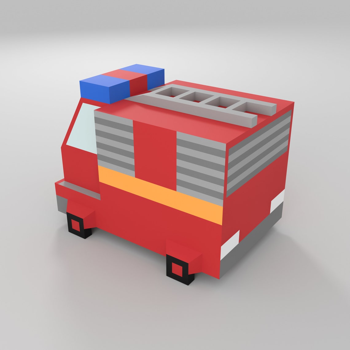 Fire Engine Papercraft, Papercraft DIY, Low Poly. 3D Paper Toys Digital ...