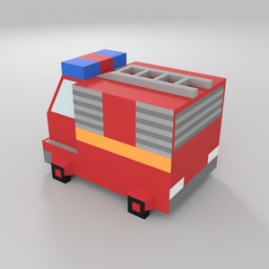 Fire Engine Papercraft, Papercraft DIY, Low Poly. 3D Paper Toys Digital ...