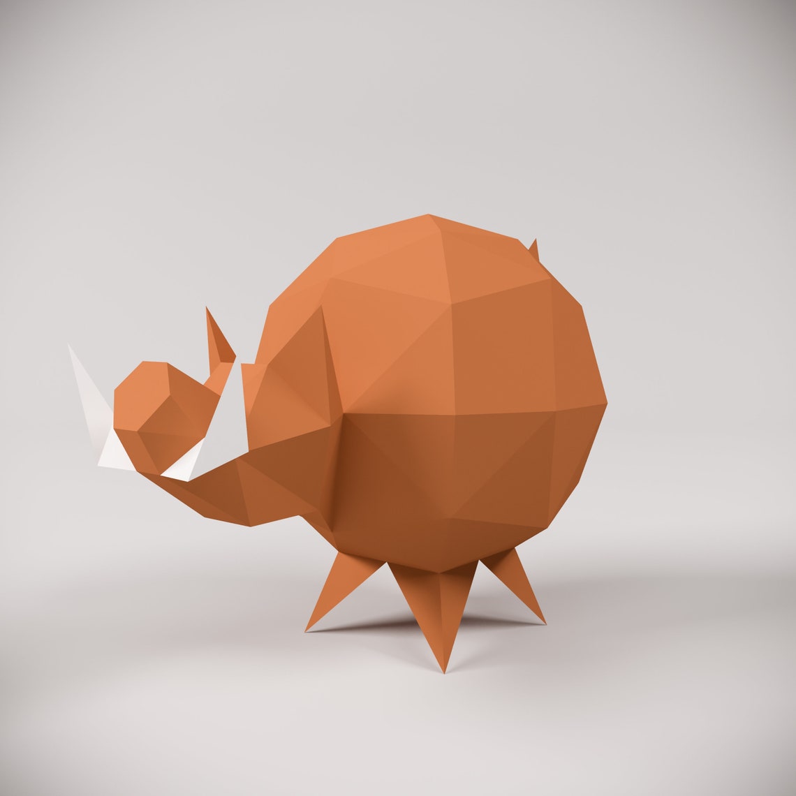 Set of 13 Funny Animals Paper Craft, Low Poly Zoo. 3D Paper Toys ...